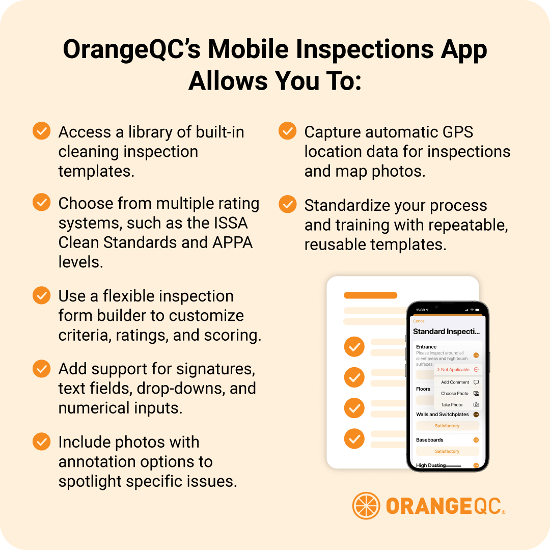 Custom Mobile Cleaning Inspection Software | OrangeQC