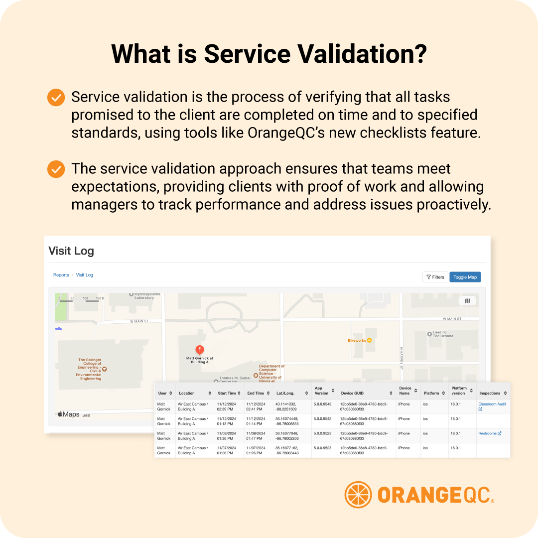 Service Checklists & Visit Tracking App | OrangeQC