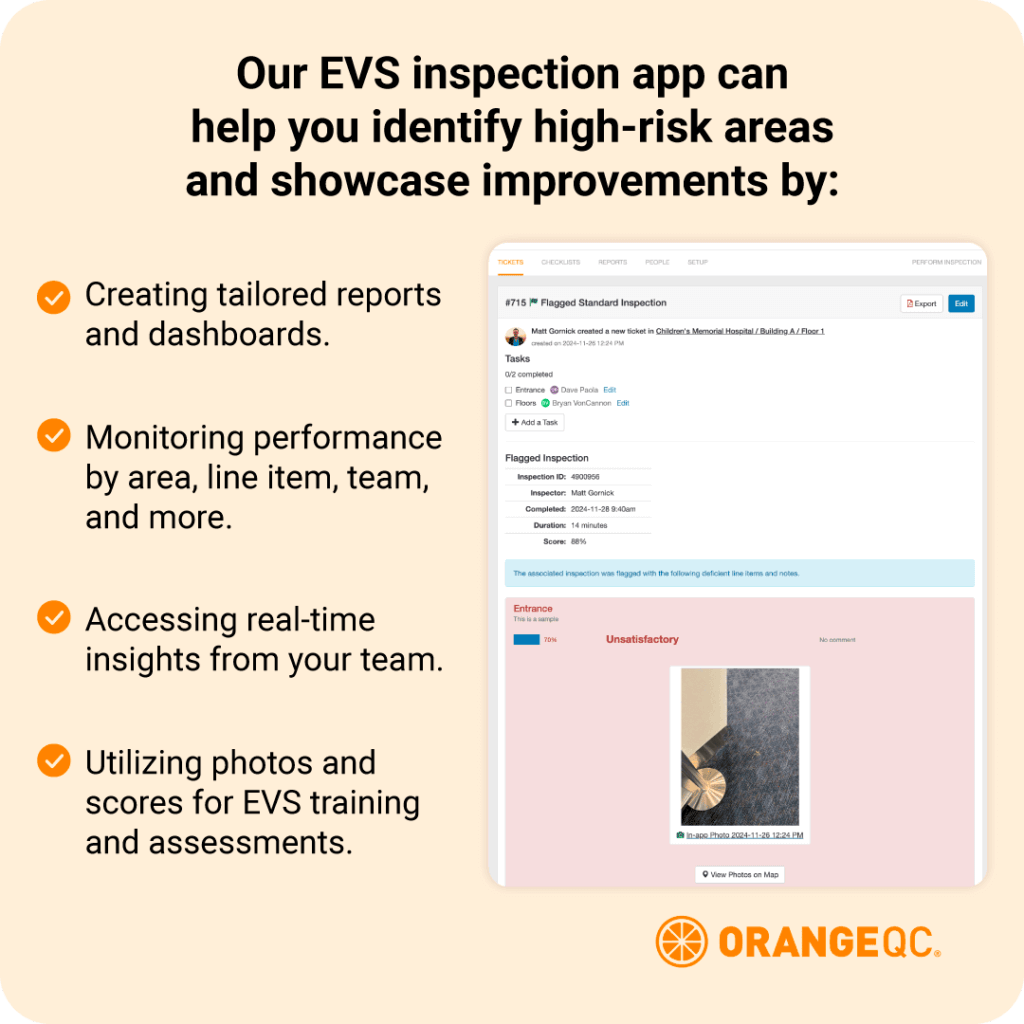 Environmental Services (EVS) Inspection Software - OrangeQC